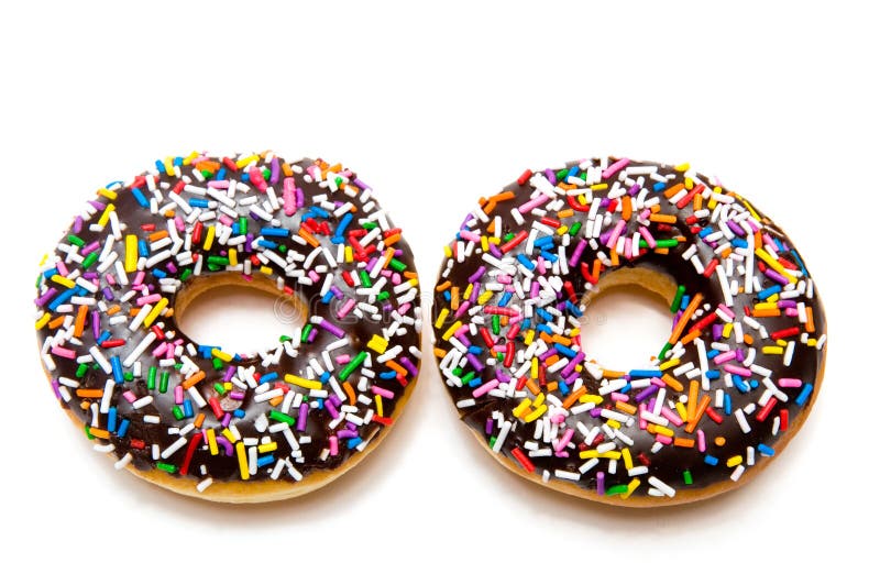 Two chocolate donuts stock image. Image of cake, color - 9822777