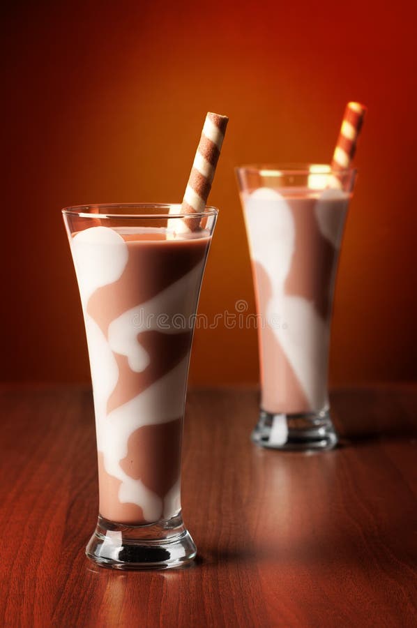 Two Chocolate Drinks stock photo. Image of protein, desserts - 15752884