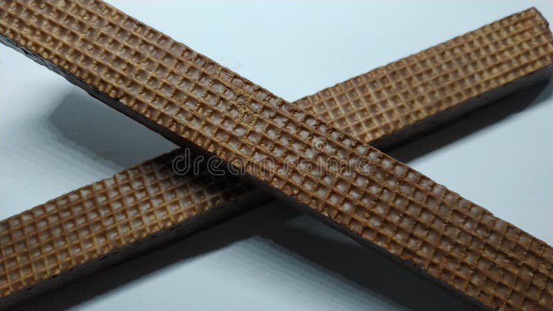 Two Chocolate Wafer Bars Cross Formation Stock Photo - Image of bars ...