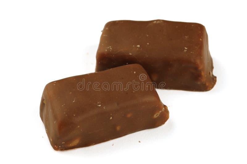 Two Chocolates Isolate Close-up Stock Image - Image of chocolate ...