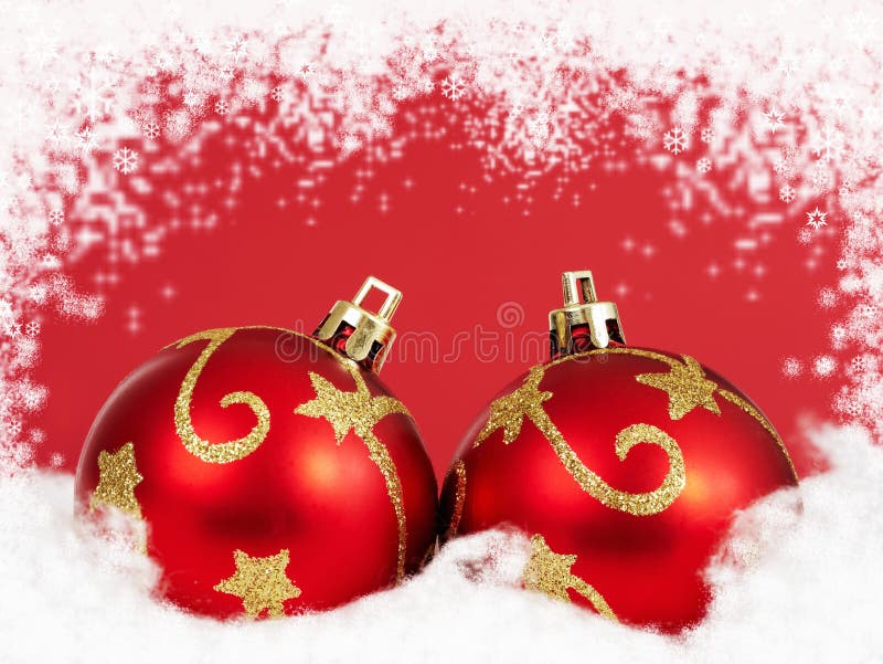 Red christmas baubles stock photo. Image of decoration - 17297218