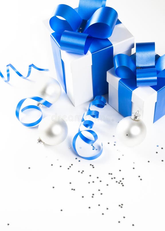 Two christmas gift boxes stock image. Image of balls - 22235631