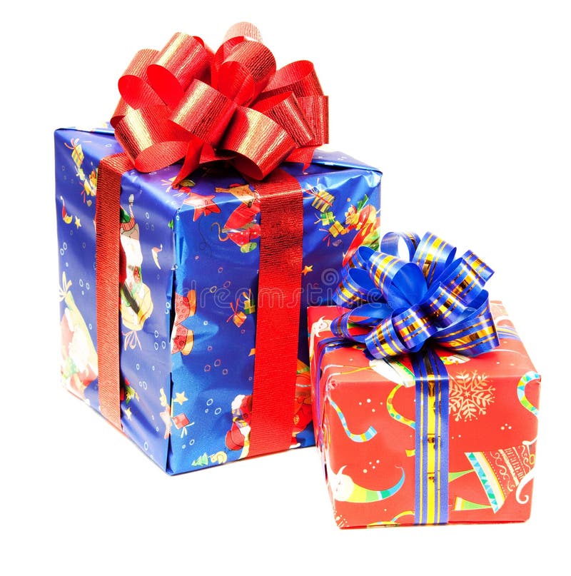 Two Christmas gifts stock image. Image of shiny, shape - 22152473