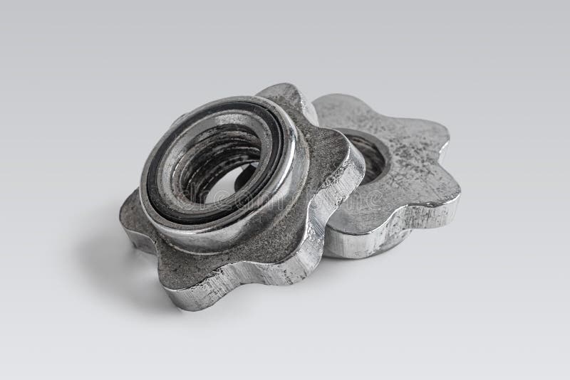 Lock nut for dumbbell neck stock image. Image of lifting - 229312221