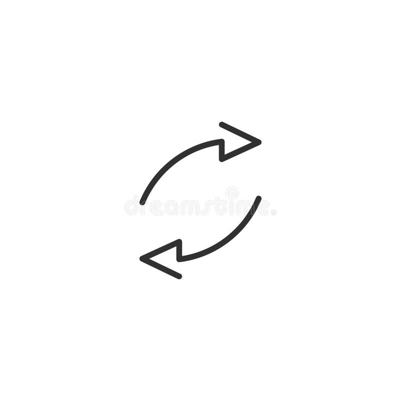 Two Circle Arrows for Infographic. Simple Flat 360 Diagram Icon. Linear ...