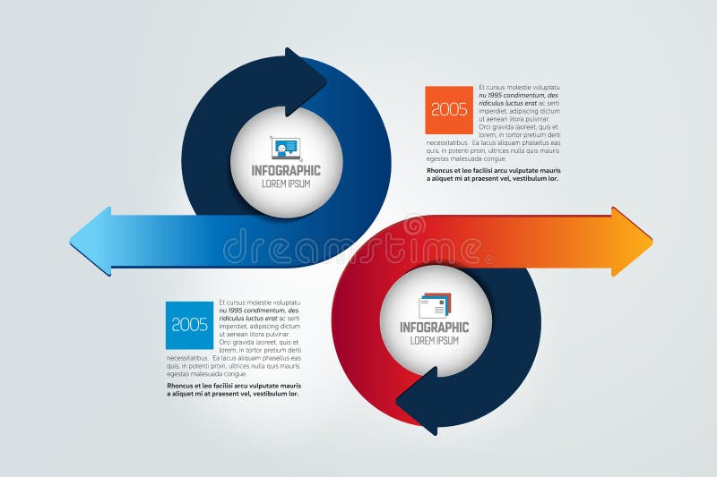 Two Circle Arrows in Opposite Direction Infographic, Chart, Scheme ...