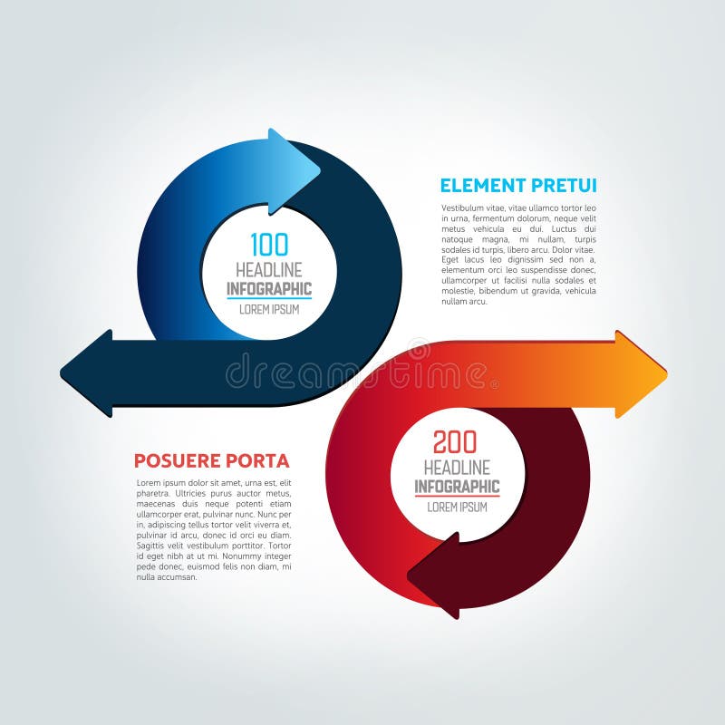 Two Circle Arrows in Opposite Direction Infographic, Chart, Scheme ...
