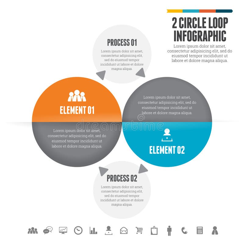Set Of Colourful Circle Diagrams And Arrows Stock Vector - Illustration ...