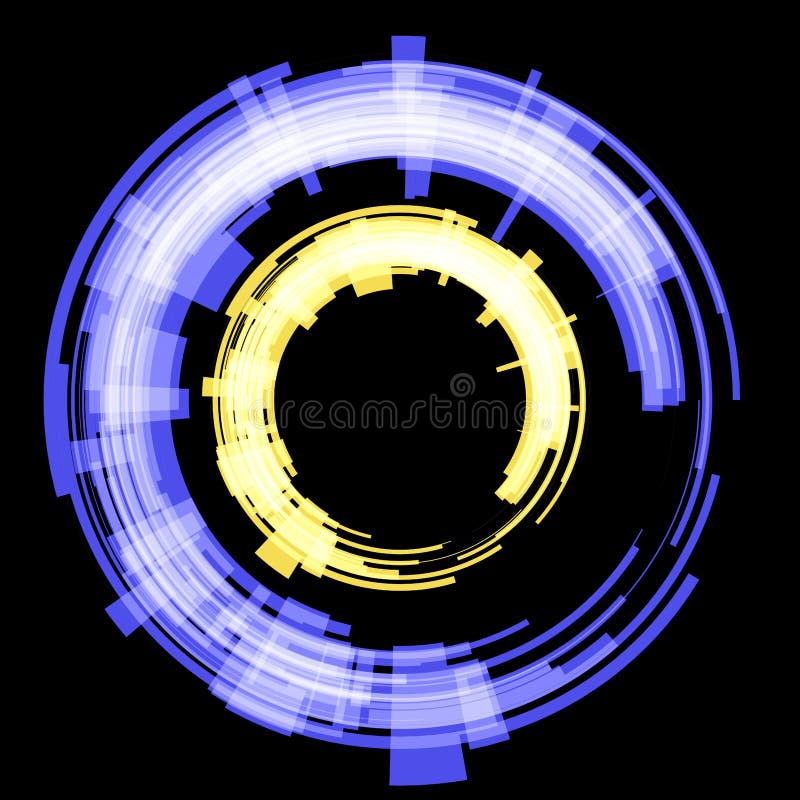 Two Circles of Abstract Blue and Yellow. Raster Stock Illustration ...