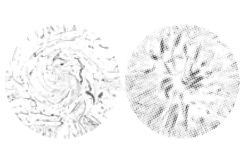 Two Circles with Different Shapes and Sizes with Halftone Dots Effect ...