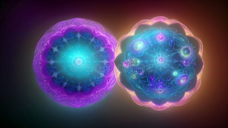 The Two Circles are Painted with Different Colors and the Same Design ...