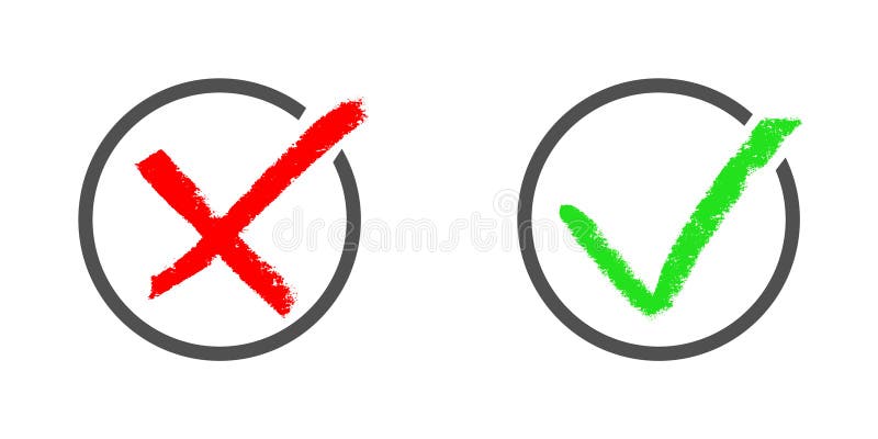 Two Circles with Painted X and Tick for Voting Stock Illustration ...