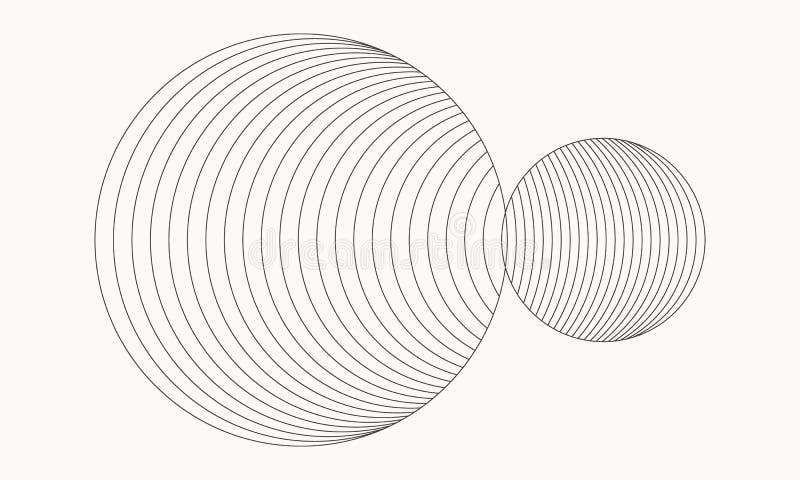 Two Circles with Transition Lines. Art Lines Design As Tattoo, Logo or ...