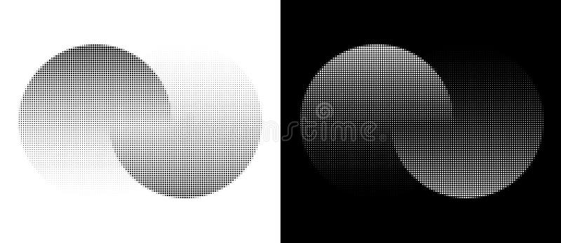 Two Circles with Transition or Unity. Halftone Dotted Abstract ...