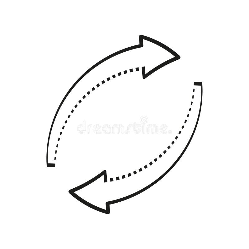 Two Circular Arrows Black. Reload Symbol. Vector Illustration Stock ...