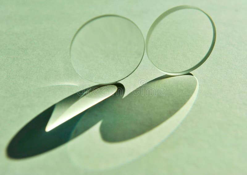 Two Circular Lens Refract and Reflect Sunlight. Stock Illustration ...