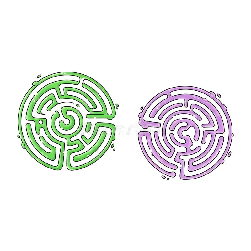 Distinct Circular Mazes Stock Illustrations – 13 Distinct Circular ...
