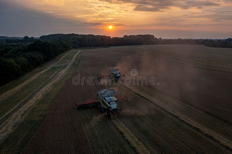 Claas 8900 Harvester Combines Harvesting in the Fields Editorial ...