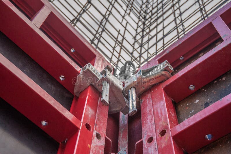 Two Clamps Connect Formwork Panels Stock Image - Image of wall ...