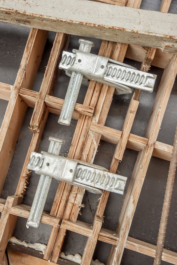 Two Clamps Connect the Formwork Panels Stock Image - Image of stacking ...