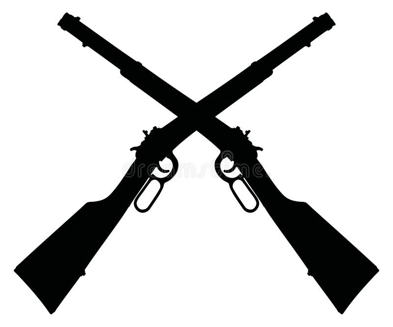 Two Classic Repeating Rifles Stock Vector - Illustration of american ...