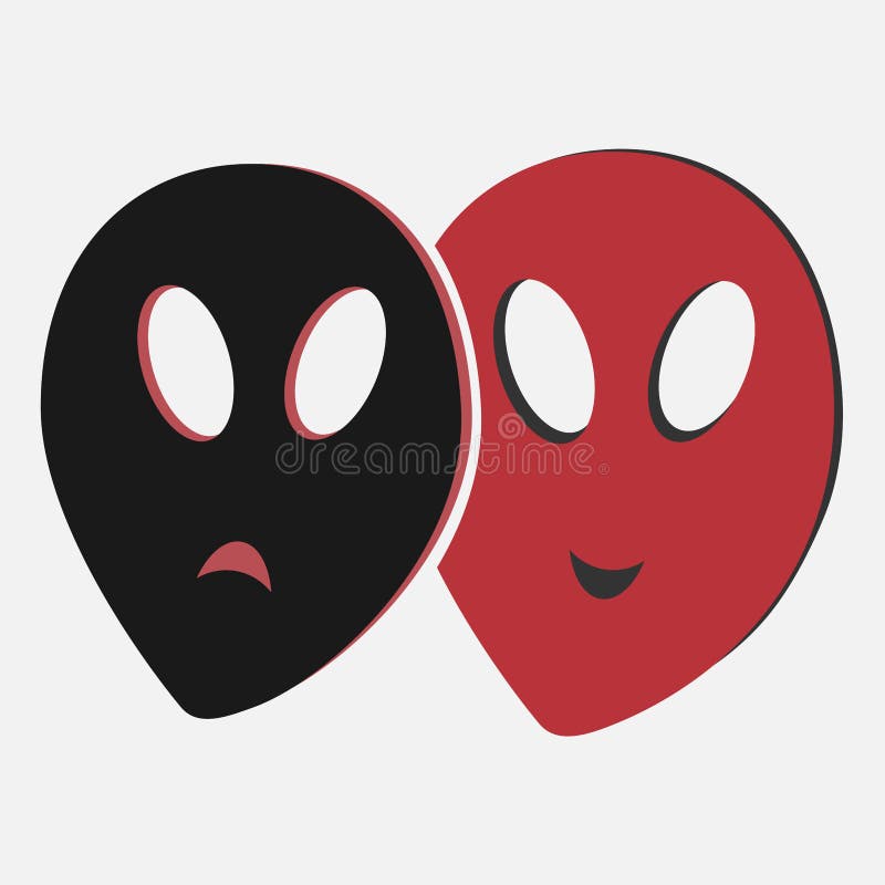 Two Classic Theater Masks a Sad and Joyous, Comedy and Tragedy. Human ...
