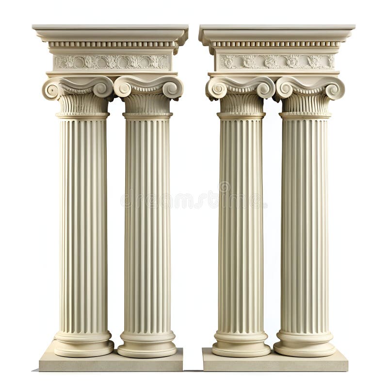 Two Classical Architectural Columns Stock Image - Image of white ...