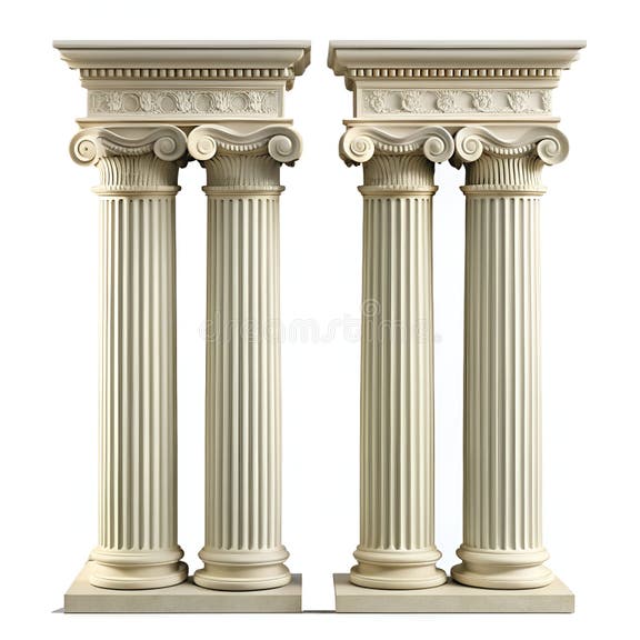 Two Classical Architectural Columns Stock Image - Image of white ...