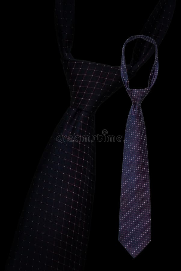 Two Classical Silk Ties with Dot Pattern, on Black Stock Illustration ...