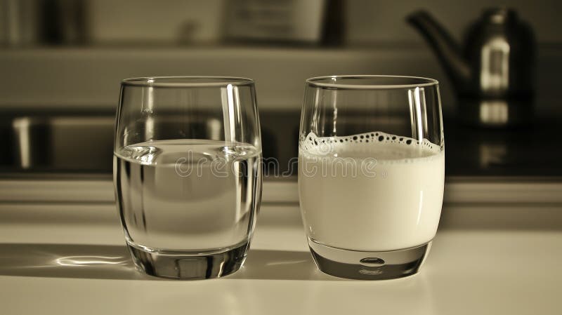 Glasses of Water and Milk for Ramadan Fasting Stock Illustration ...
