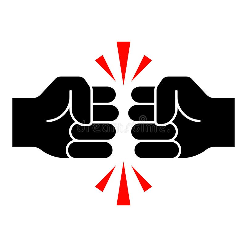 Two Clenched Fists Icon in Flat Style. Stock Vector - Illustration of ...