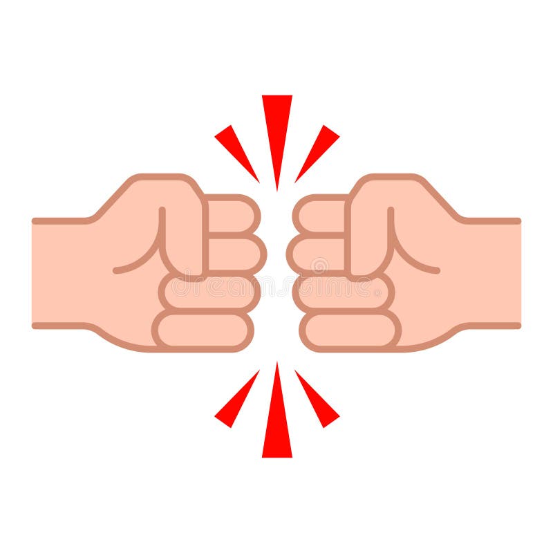 Two Clenched Fists Icon in Line and Fill Style. Stock Vector ...