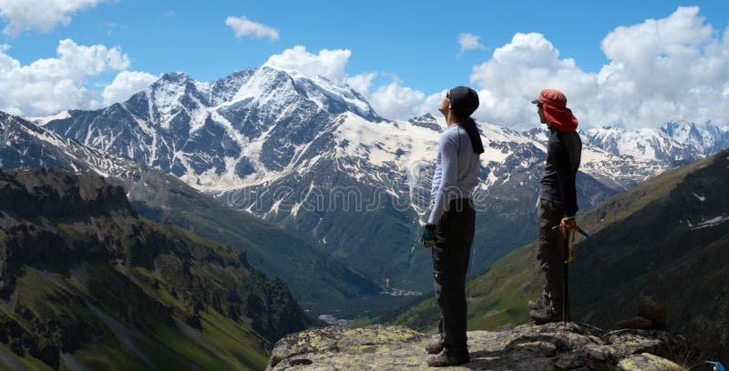 Two climbers looking up stock image. Image of alps, activity - 3105561