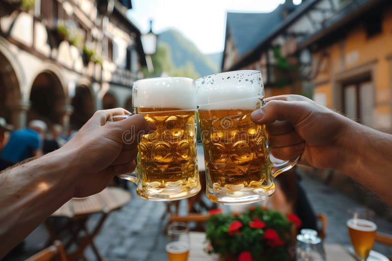 Glass of Beer Standing on Beach Table Stock Image - Image of glass ...