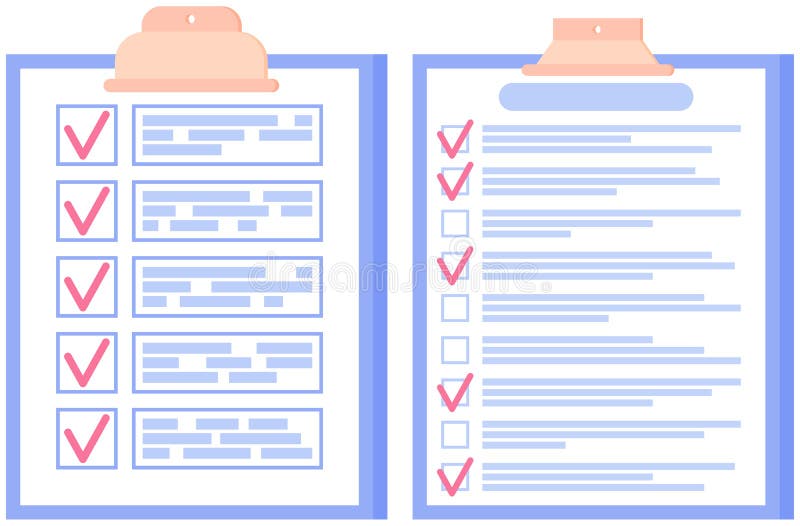 Checklist, daily Plan with Red Tick Marks on Clipboard. To Do List ...