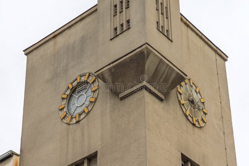 Two Clock Tower stock photo. Image of symmetric, glass - 244992440