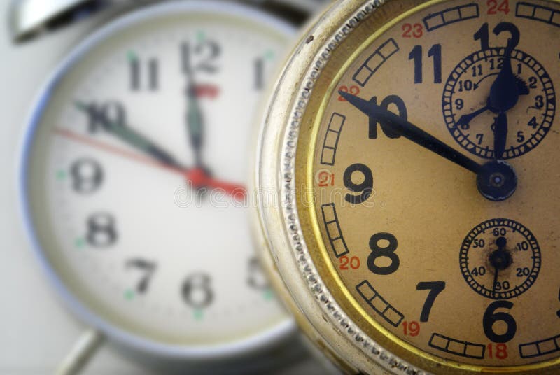 Two clocks. stock photo. Image of greetings, vintage - 11690872