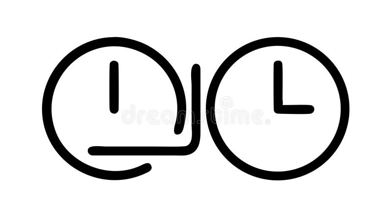Two Clocks Time Icon Vector, Schedule Business Hours Symbol, Vector ...