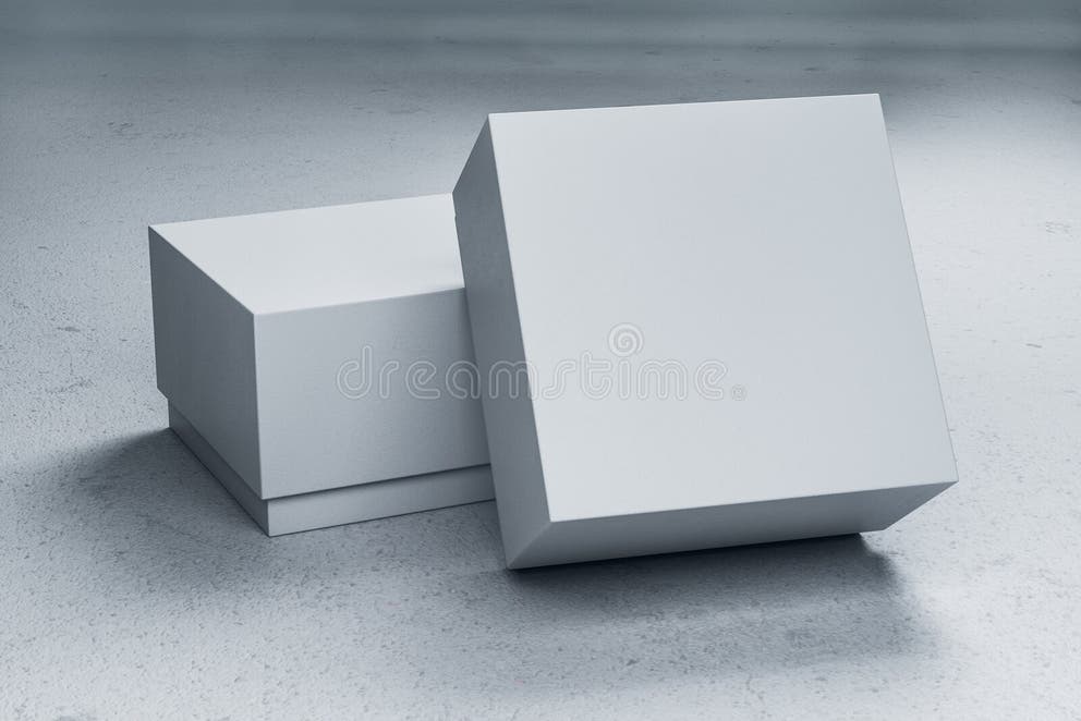 Two Closed Blank White Boxes Stock Illustration - Illustration of ...