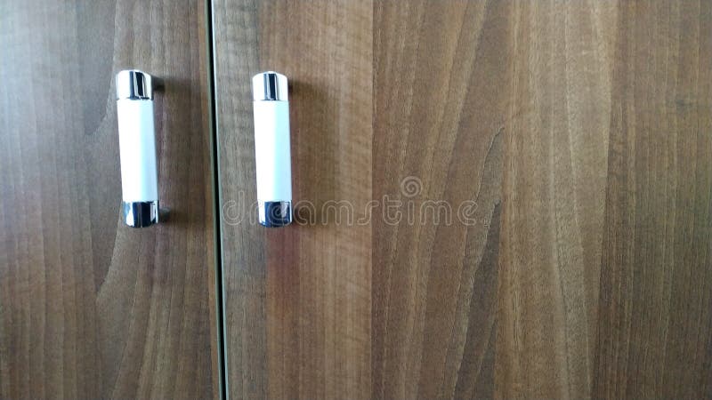 Two Closed Doors with Handles. Close Up Shot Stock Photo - Image of ...