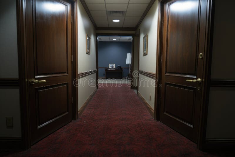 Two Closed Doors in a Law Firm Hallway Stock Photo - Image of hallway ...
