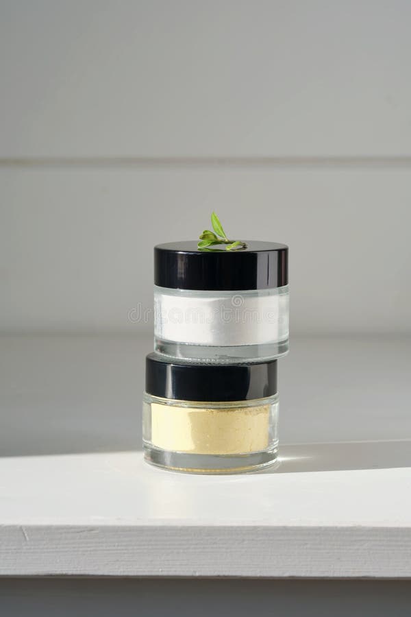Two Closed Jars of Enzime Face Scrub. Stock Photo - Image of facial ...