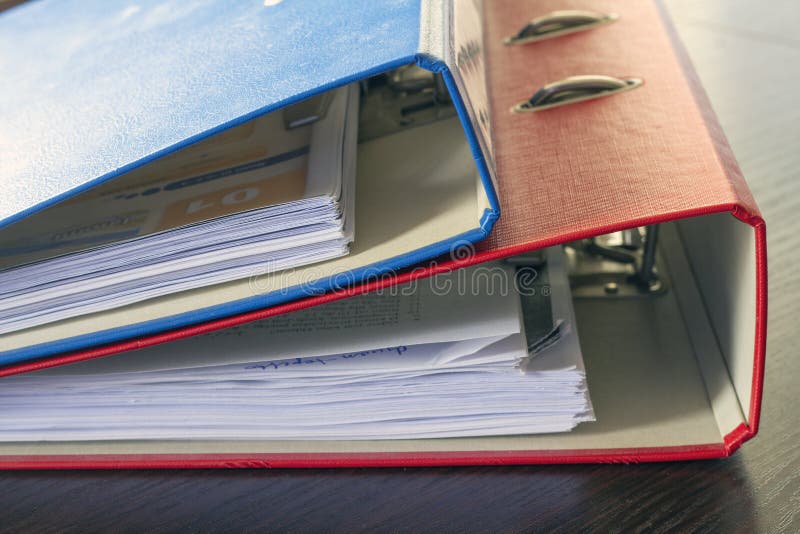 Two Closed File Binders Lying on Top of Each Other Stock Photo - Image ...