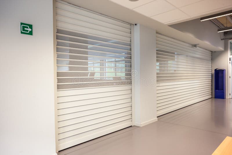Storage Units with Roller Shutter Doors in Industrial Area Stock Image ...