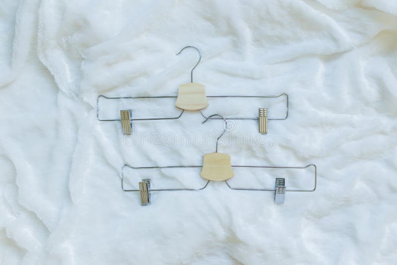 Two Clothes Hanger Hook Together Stock Image - Image of clothes, soft ...
