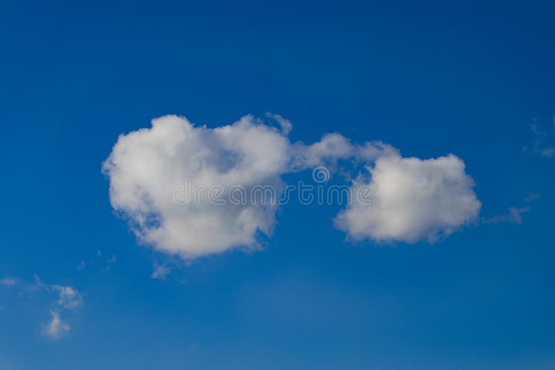 Two Puffy White Clouds in Blue Sky Stock Image - Image of fluffy, cloud ...