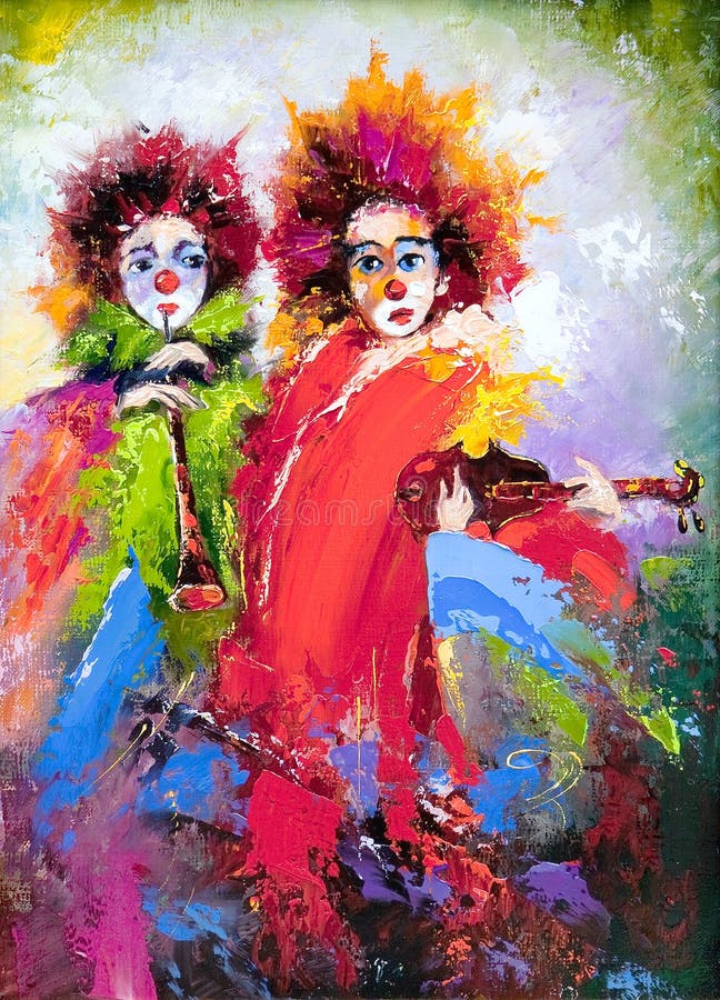Two clowns stock illustration. Illustration of circus - 10172364
