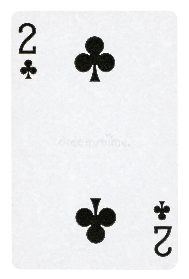 Two of Clubs Playing Card - Isolated on White Stock Image - Image of ...