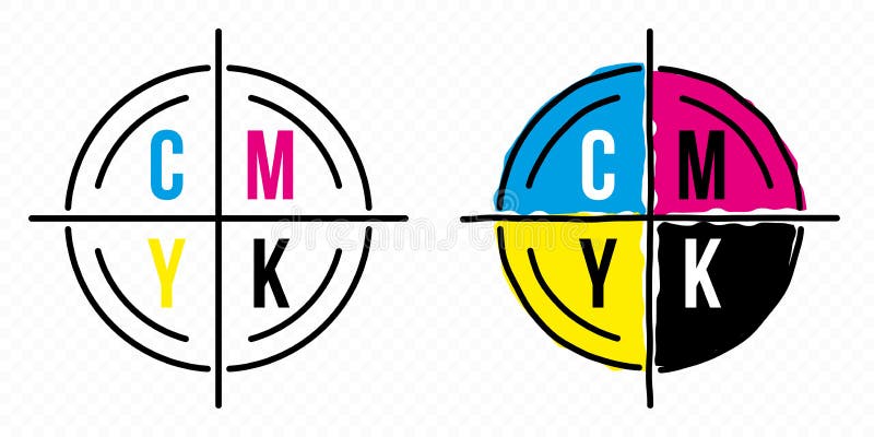 Two CMYK Icons in Print Markers Style Stock Vector - Illustration of ...
