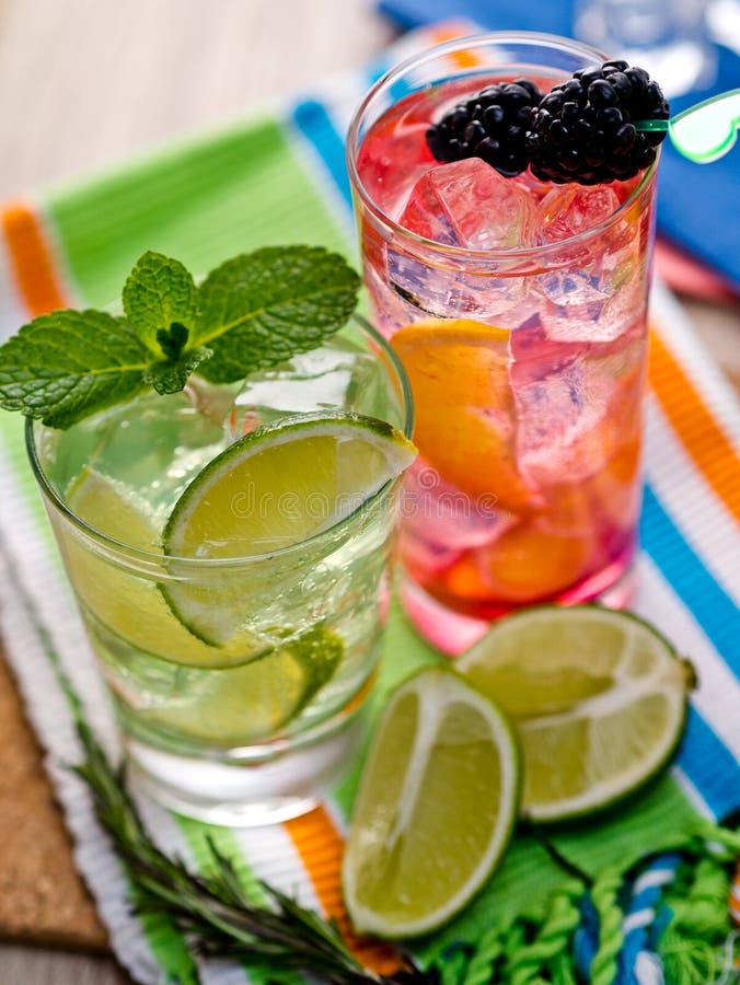 Two cocktails stock image. Image of refreshment, cube - 37998481